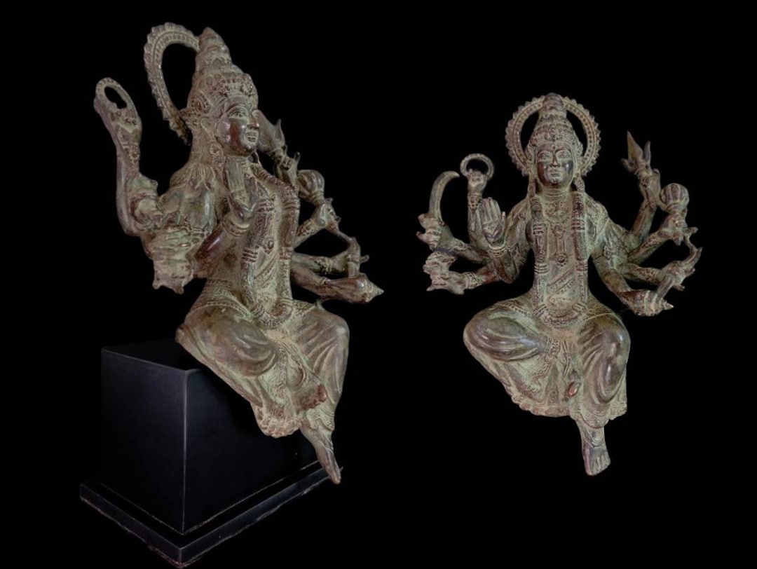Durga Bronze Statue Mahakali Figurine Hindu Goddess Statue Lord Parvati ...