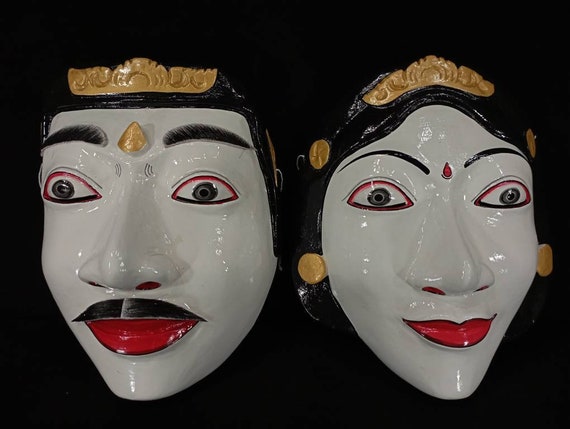 Rama Sita Mask Wedding Wooden Mask Wooden Balinese Mask Wood - Etsy