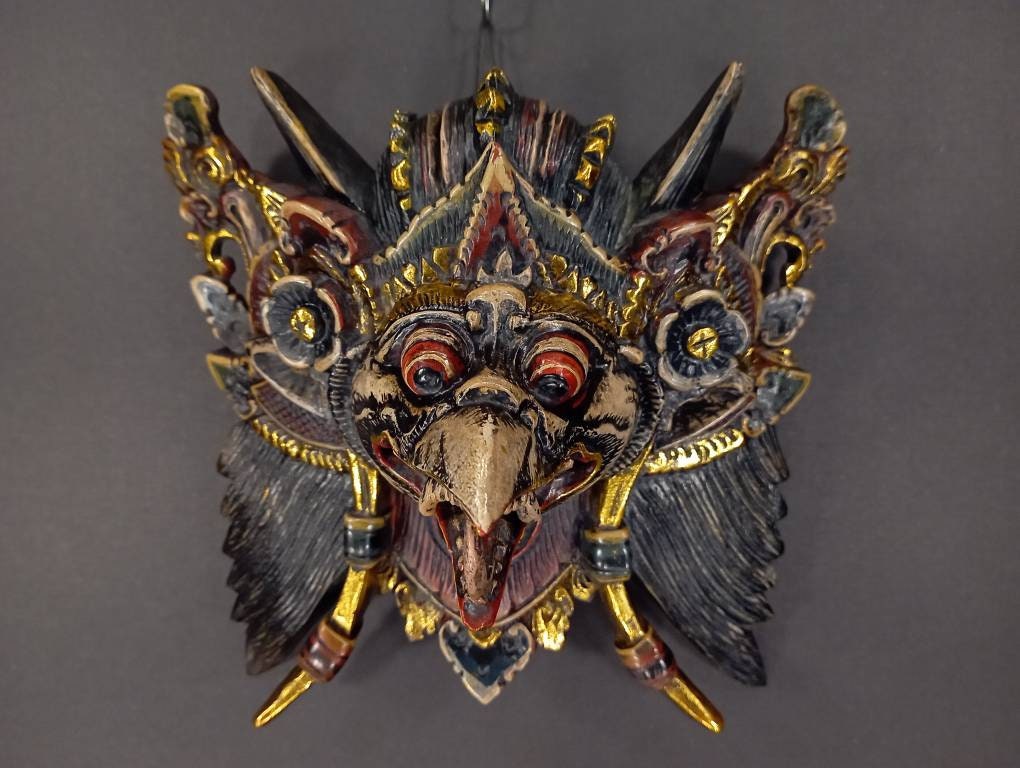 Garuda Wooden Mask Balinese Mask Wood Carving Wall Mask Decor Wood Bali ...