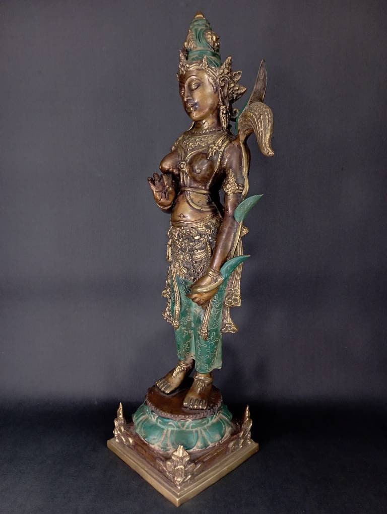 Dewi Sri Bronze Statue Dewi Sri Lakshmi Rice Plant Goddess Sculpture ...