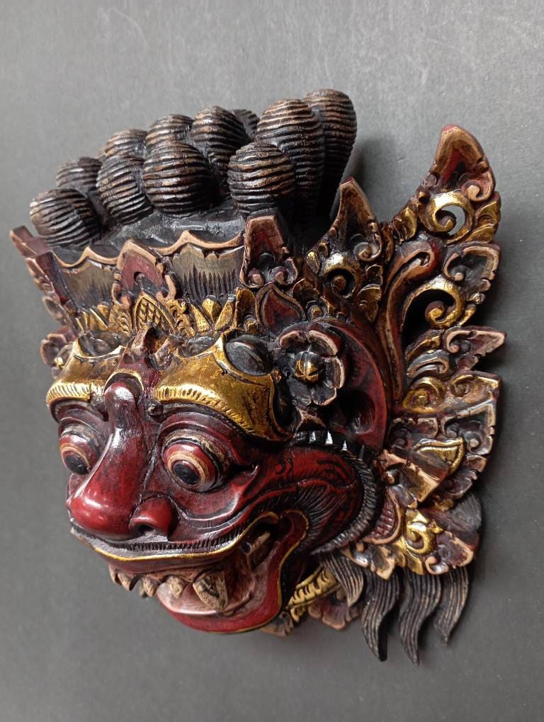 Boma Wooden Mask Boma Mask Wood Carving Wooden Balinese - Etsy