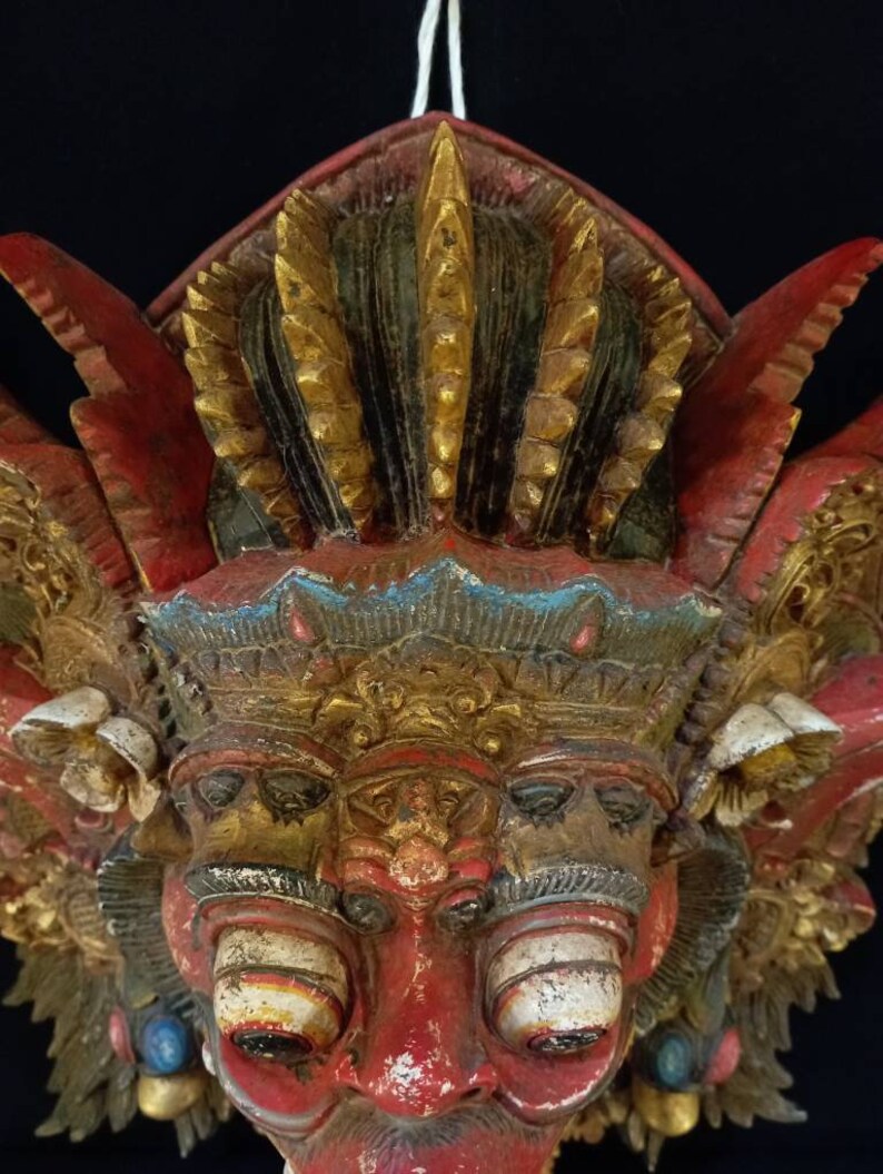 Antique Garuda Wooden Mask Balinese Mask Wood Carving Wall Mask Decor ...