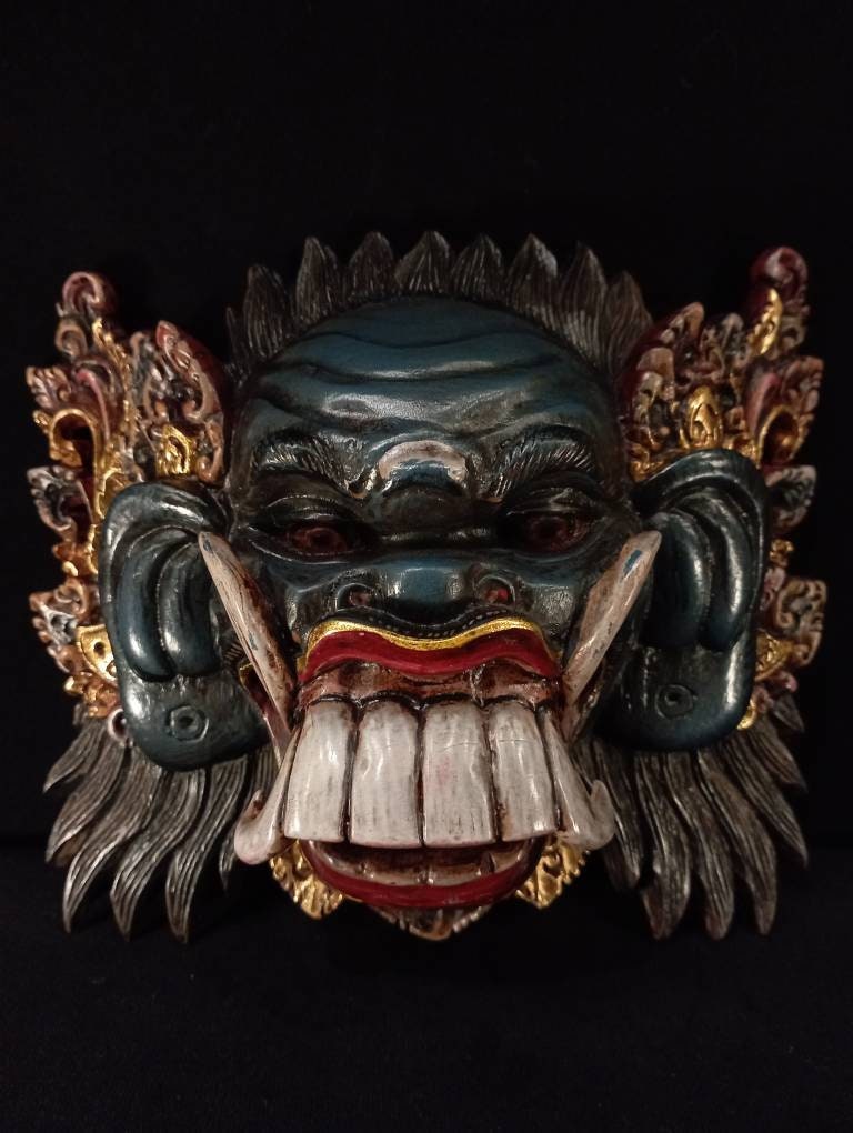 Celuluk Wooden Mask Balinese Mask Wood Carving Wall Mask Decor Wooden ...