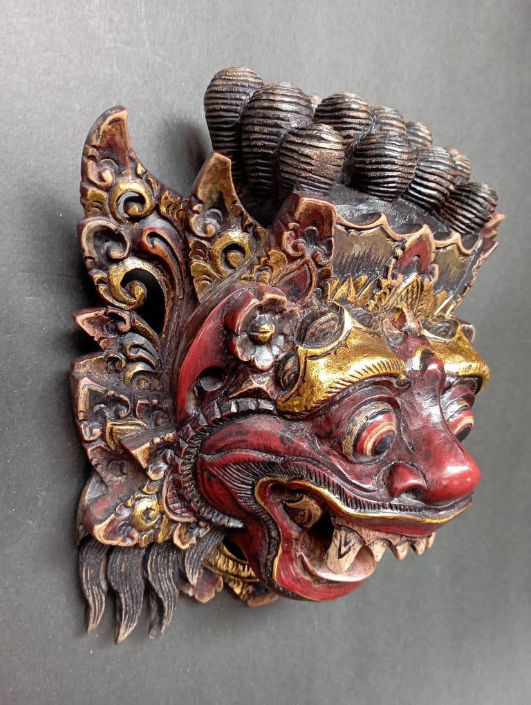 Boma Wooden Mask Boma Mask Wood Carving Wooden Balinese - Etsy