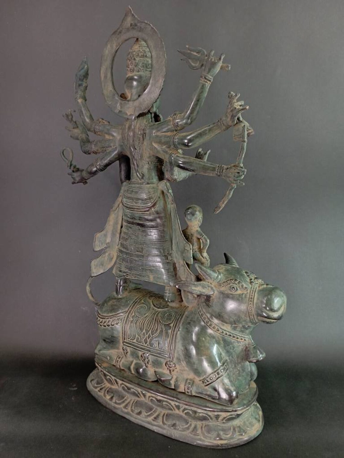 Mahakali Statue Maa Kali Statue Riding Cow Hindu Goddess | Etsy