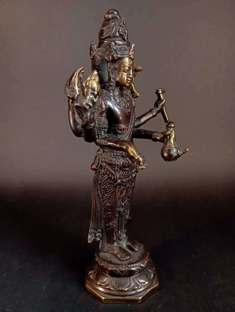 Bronze Trimurthy Six Arms, Hindu God, Brahma Vishnu Shiva Home Decor - Etsy
