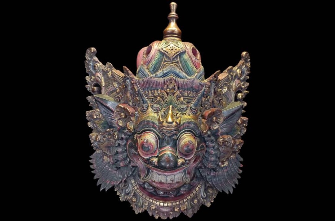 Antique Boma Wooden Balinese Mask Bali Barong Mask Vintage Decor ...