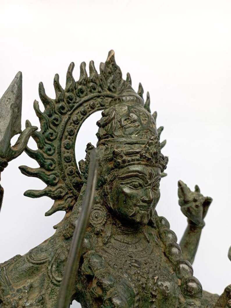 Mahakali Bronze Statue Parvati Durga Maa Kali Statue Riding Lion Hindu ...