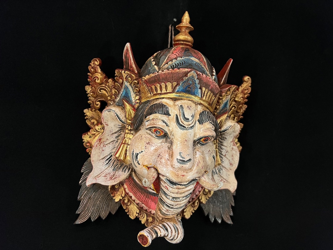 Antique Ganesha Mask, Rakshasa Mask, Balinese Mythology, Wooden ...