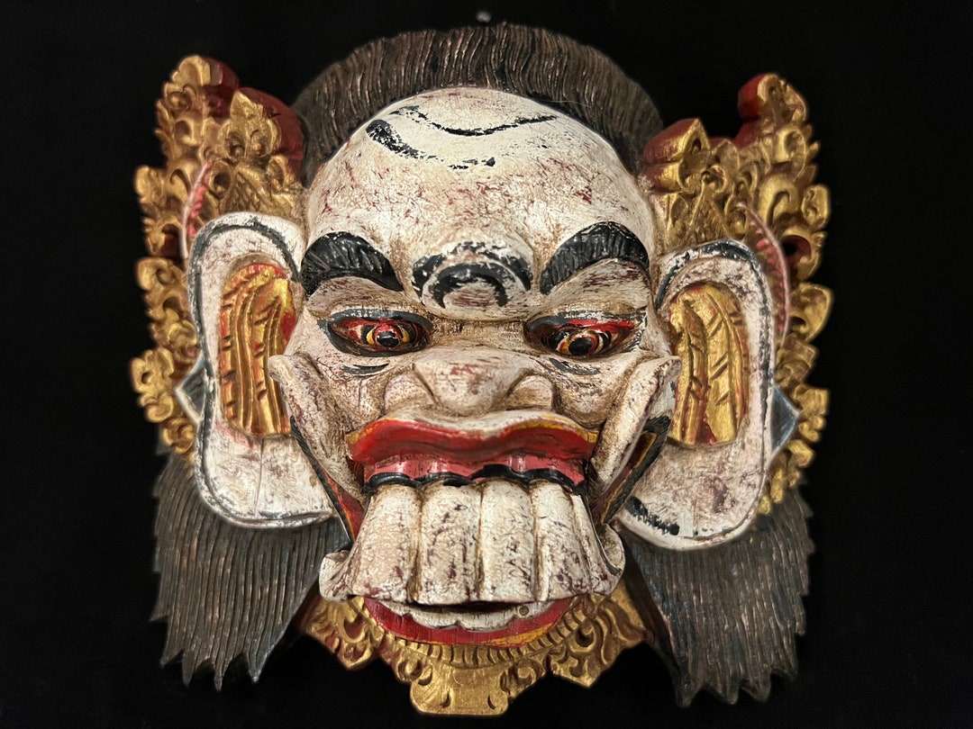 Antique Celuluk Wooden Mask Balinese Mask Wood Carving Wall Mask Decor ...