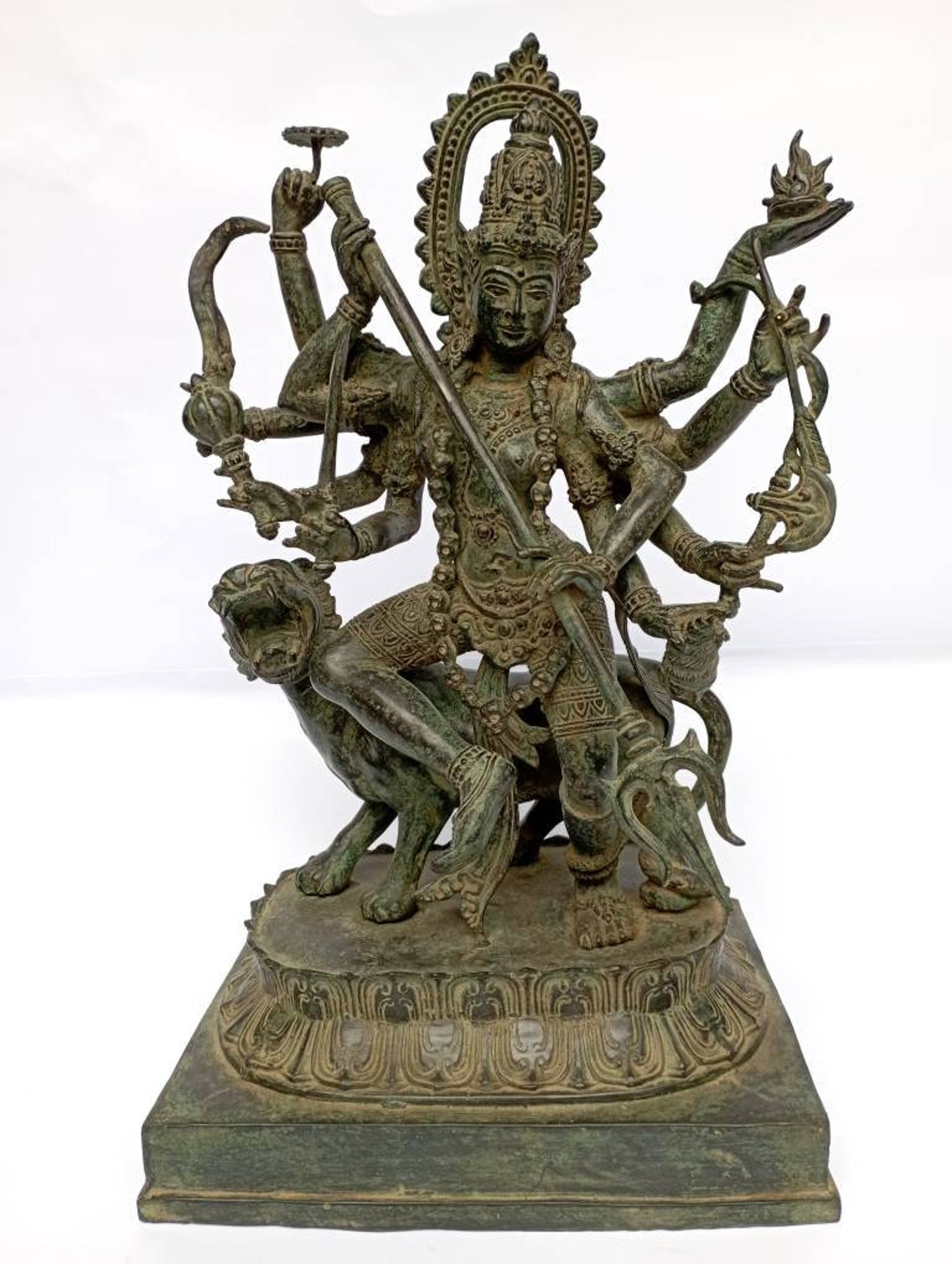 Mahakali Bronze Statue Maa Kali Sculpture Ten Arms Maha Kali Statue ...