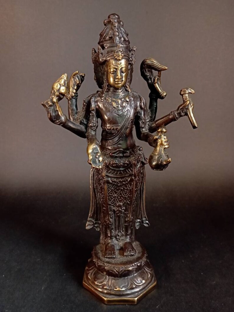 Bronze Trimurthy Six Arms, Hindu God, Brahma Vishnu Shiva Home Decor - Etsy
