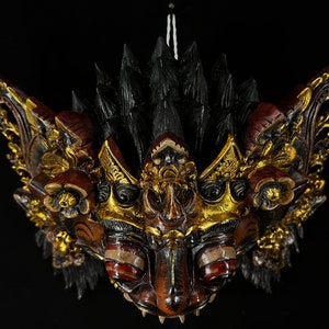 Narasimha King Lion Wooden Mask Balinese Mask Wood Carving Wall Mask ...