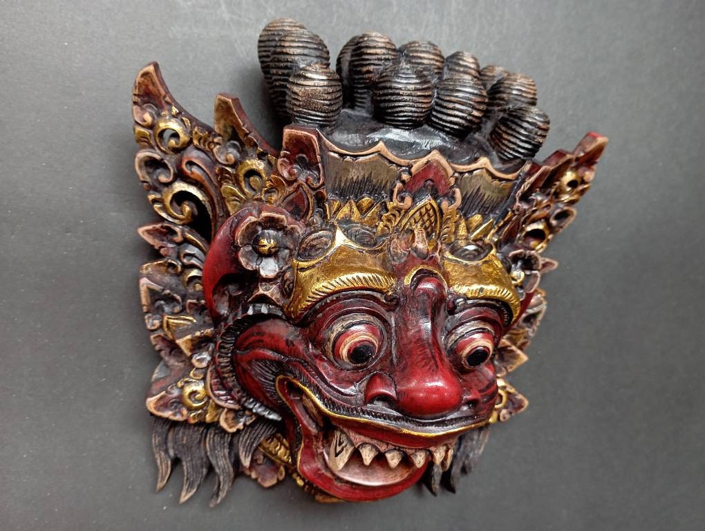 Boma Wooden Mask Boma Mask Wood Carving Wooden Balinese - Etsy