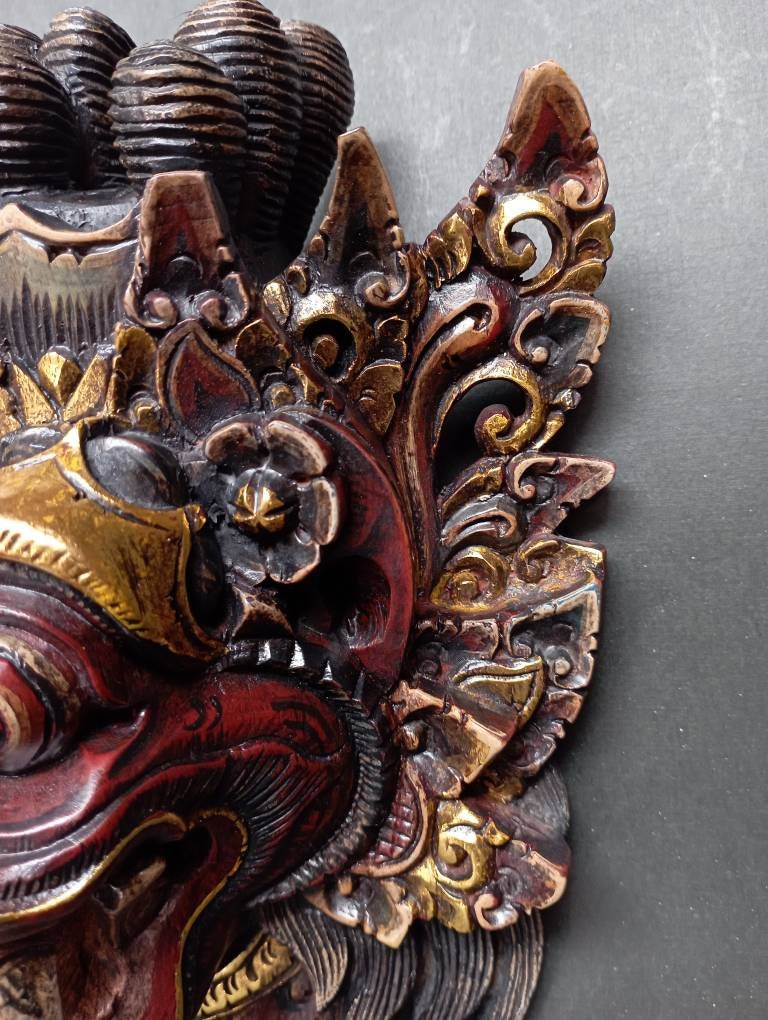 Boma Wooden Mask Boma Mask Wood Carving Wooden Balinese - Etsy