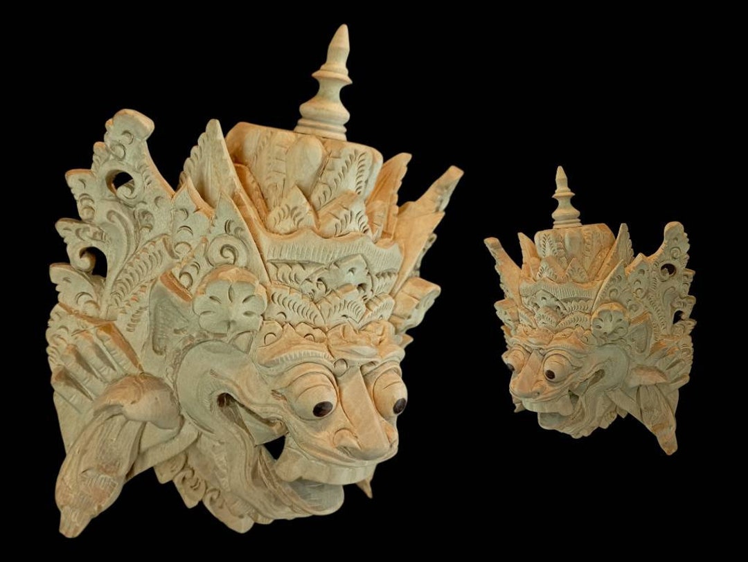 Boma Wooden Mask Balinese Mask Wood Carving Bali Mask Wall Mask Decor ...