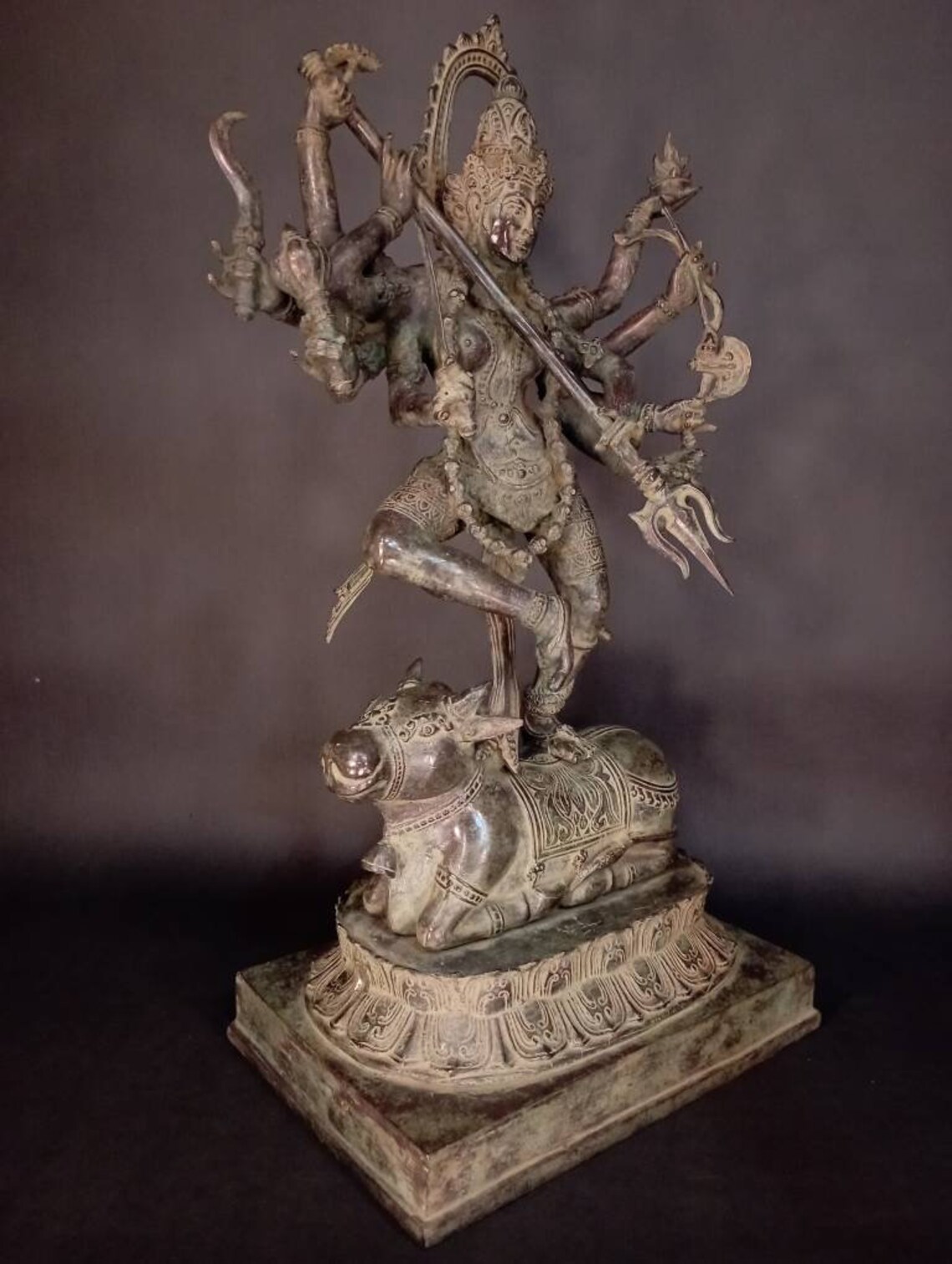 Bronze Mahakali Statue, Ten Arms Maa Kali Figurine - Etsy