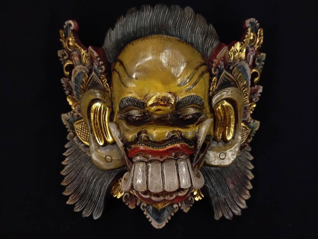 Celuluk Wooden Mask Balinese Mask Barong Mask Wood Carving Wall Mask ...
