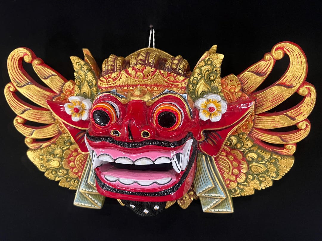 Barong Mask Bali Mask Calonarang Wooden Balinese Mask Wall Mask Decor ...