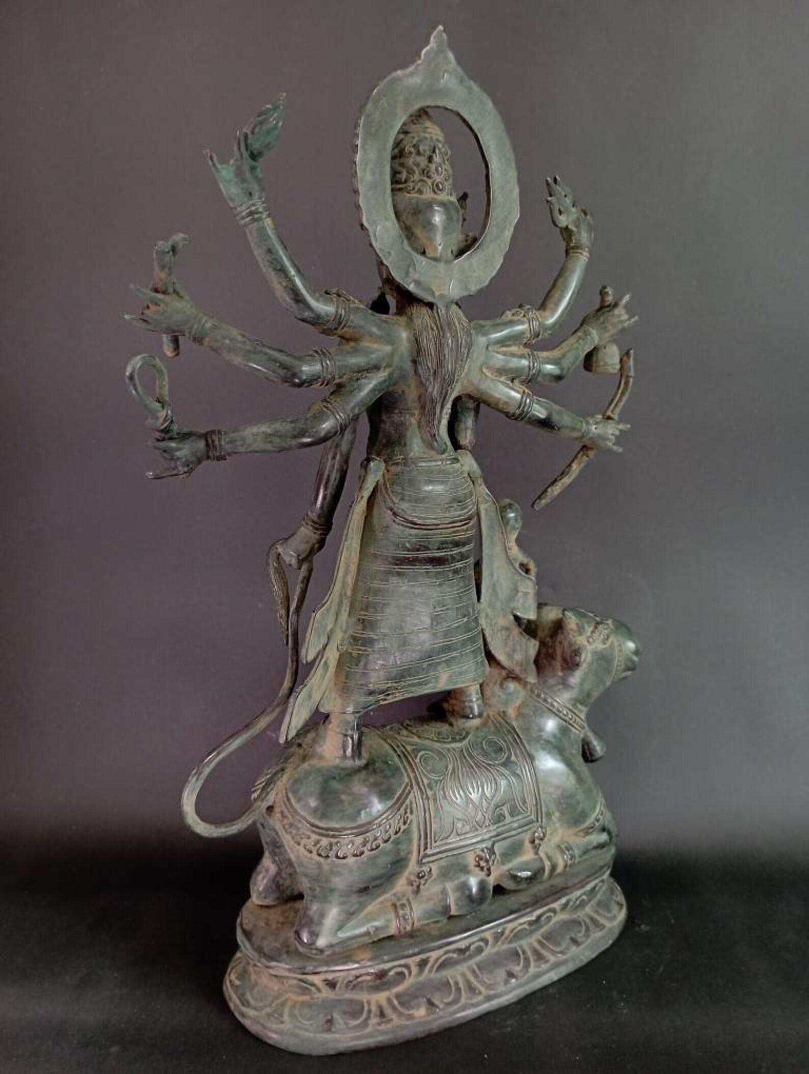 Mahakali Statue Maa Kali Statue Riding Cow Hindu Goddess | Etsy