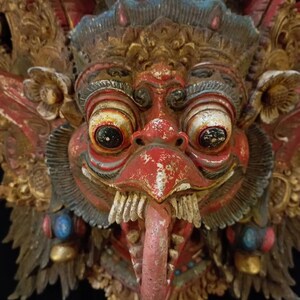 Antique Garuda Wooden Mask Balinese Mask Wood Carving Wall Mask Decor ...