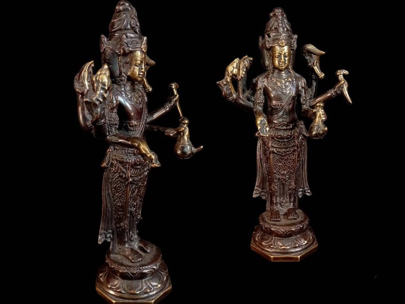 Bronze Trimurthy Six Arms, Hindu God, Brahma Vishnu Shiva Home Decor - Etsy