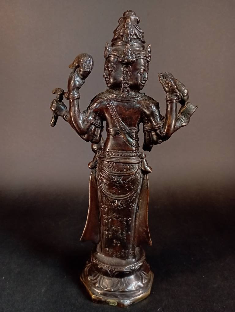 Bronze Trimurthy Six Arms, Hindu God, Brahma Vishnu Shiva Home Decor - Etsy