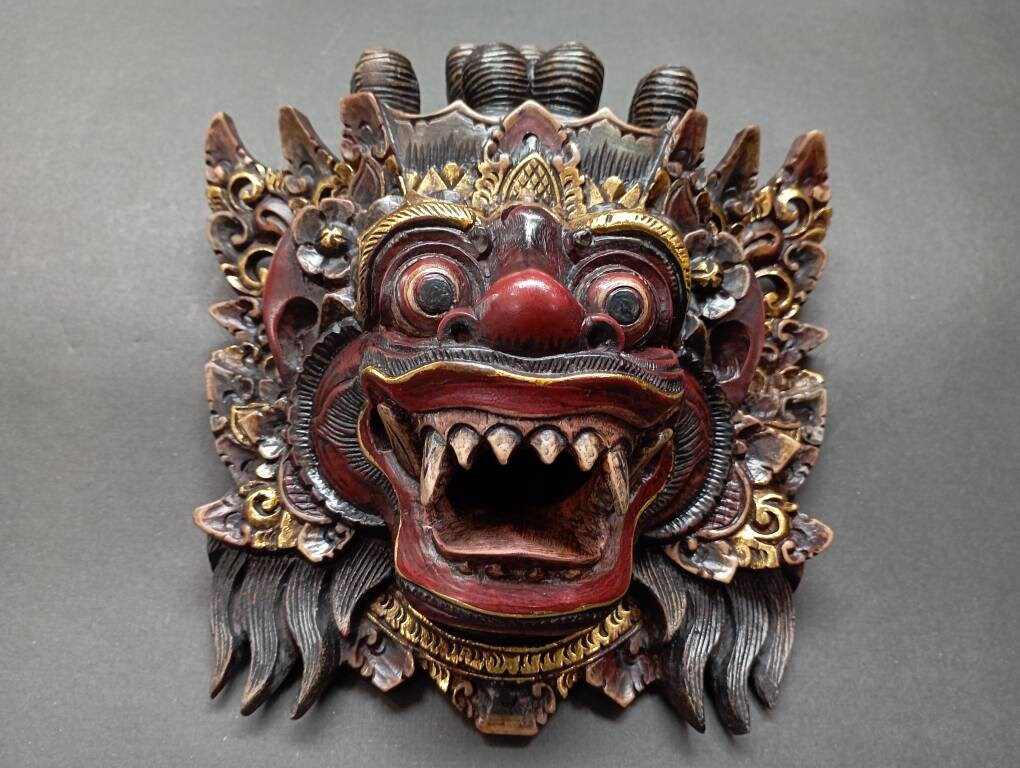 Boma Wooden Mask Boma Mask Wood Carving Wooden Balinese - Etsy