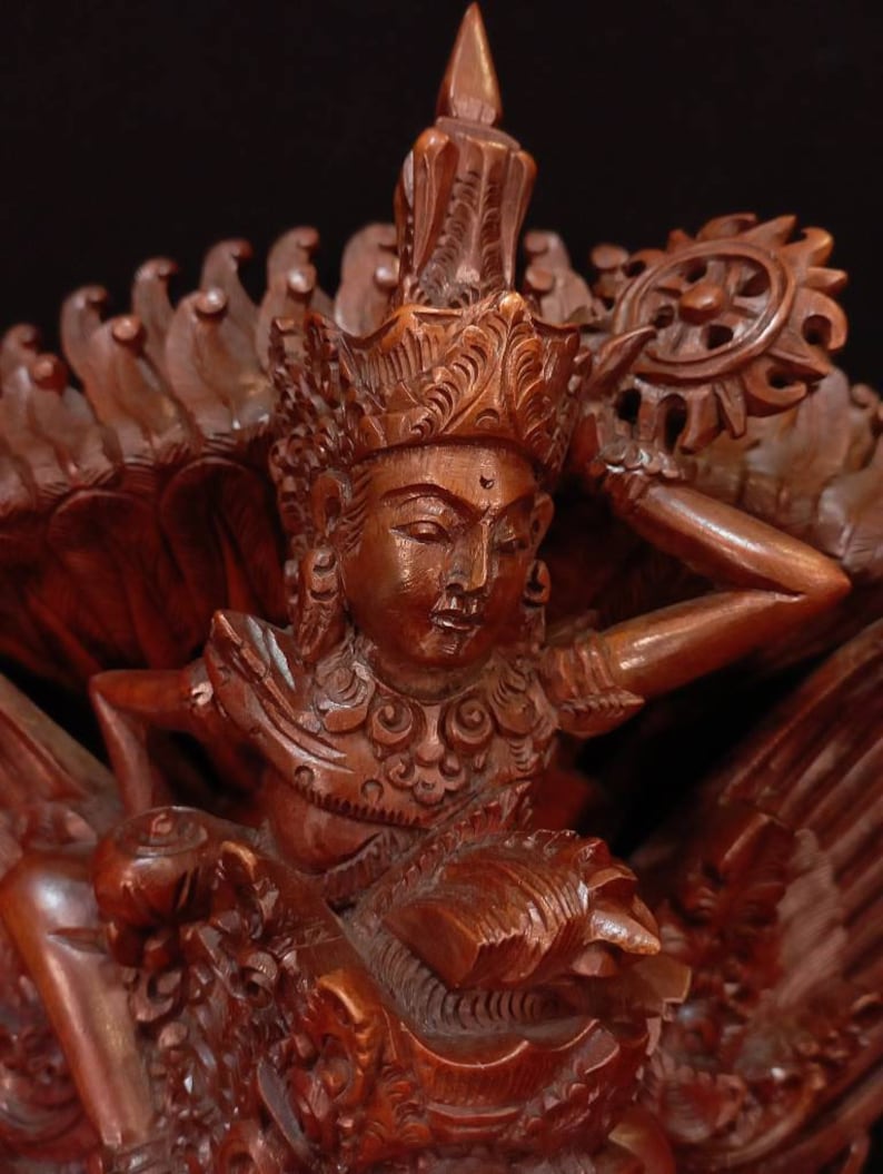 Garuda Vishnu Wooden Statue Bali Wood Sculpture Balinese Mythology Art ...