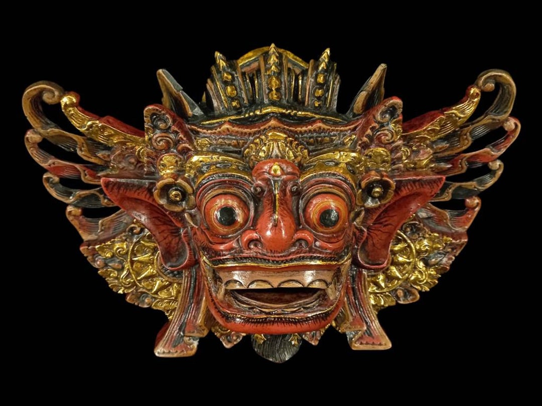 Barong Wooden Mask Balinese Mythology Wooden Balinese Mask Wall Mask ...