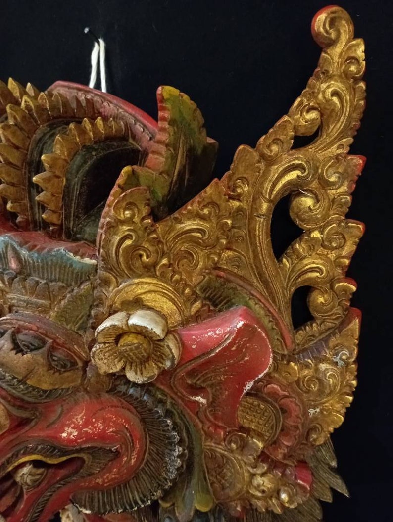 Antique Garuda Wooden Mask Balinese Mask Wood Carving Wall Mask Decor ...