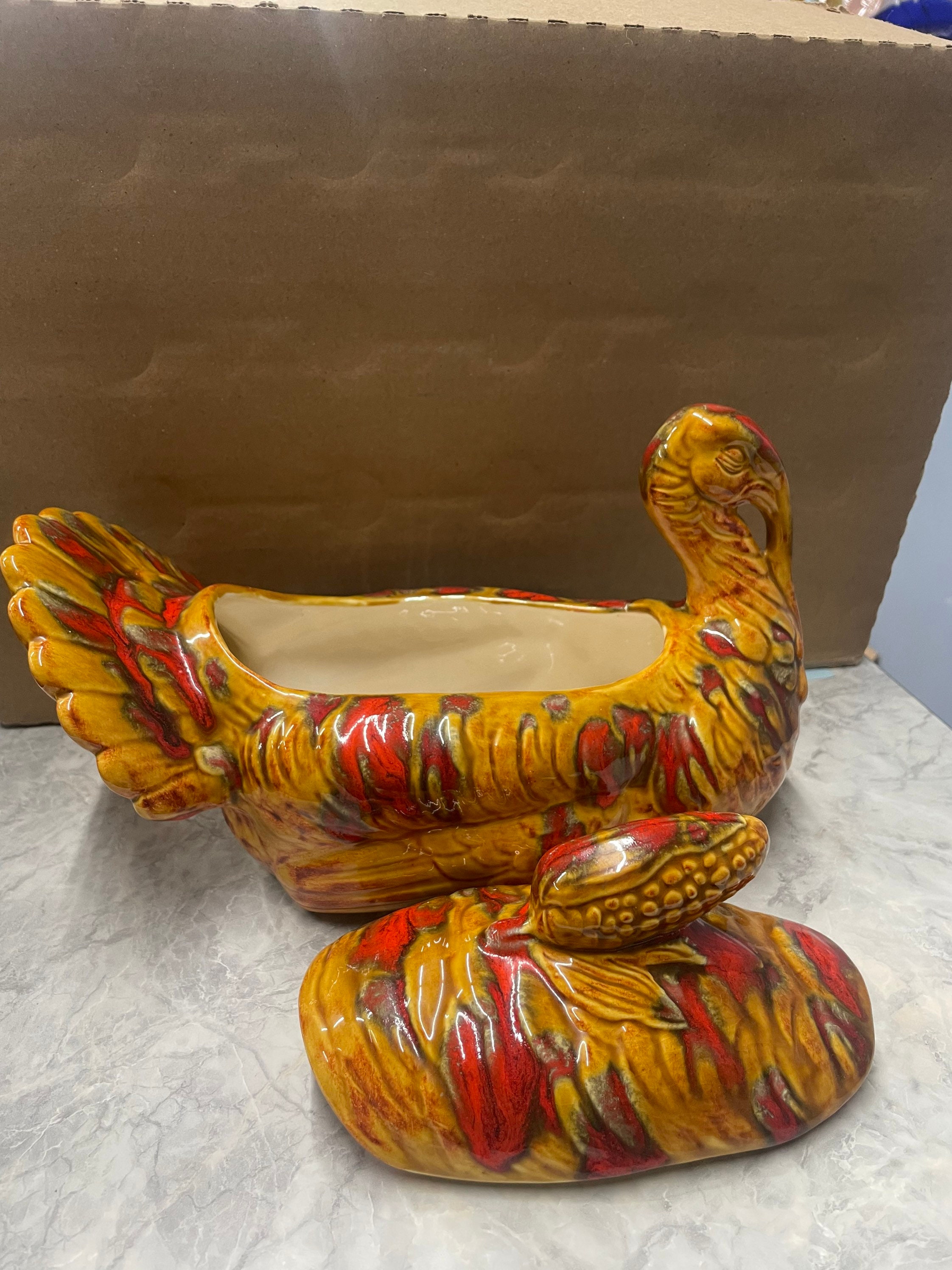 Vintage Pottery Turkey Tureen Thanksgiving 1970s Decor - Etsy
