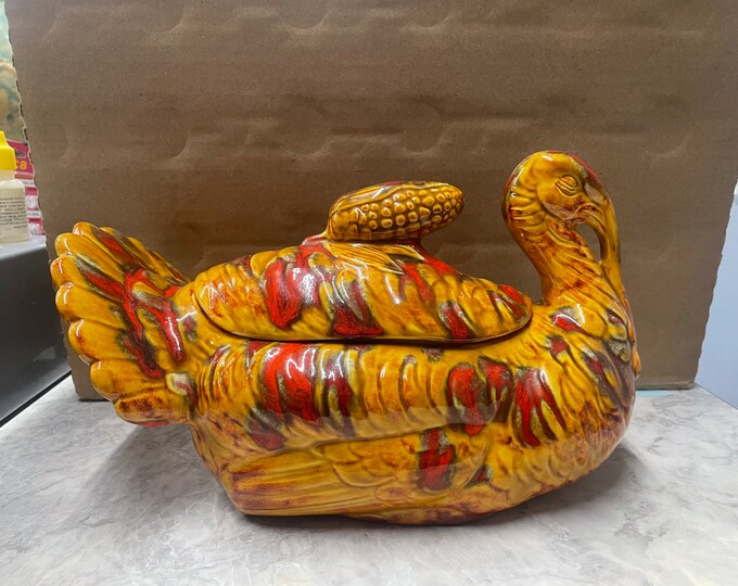 Vintage Pottery Turkey Tureen Thanksgiving 1970s Decor - Etsy
