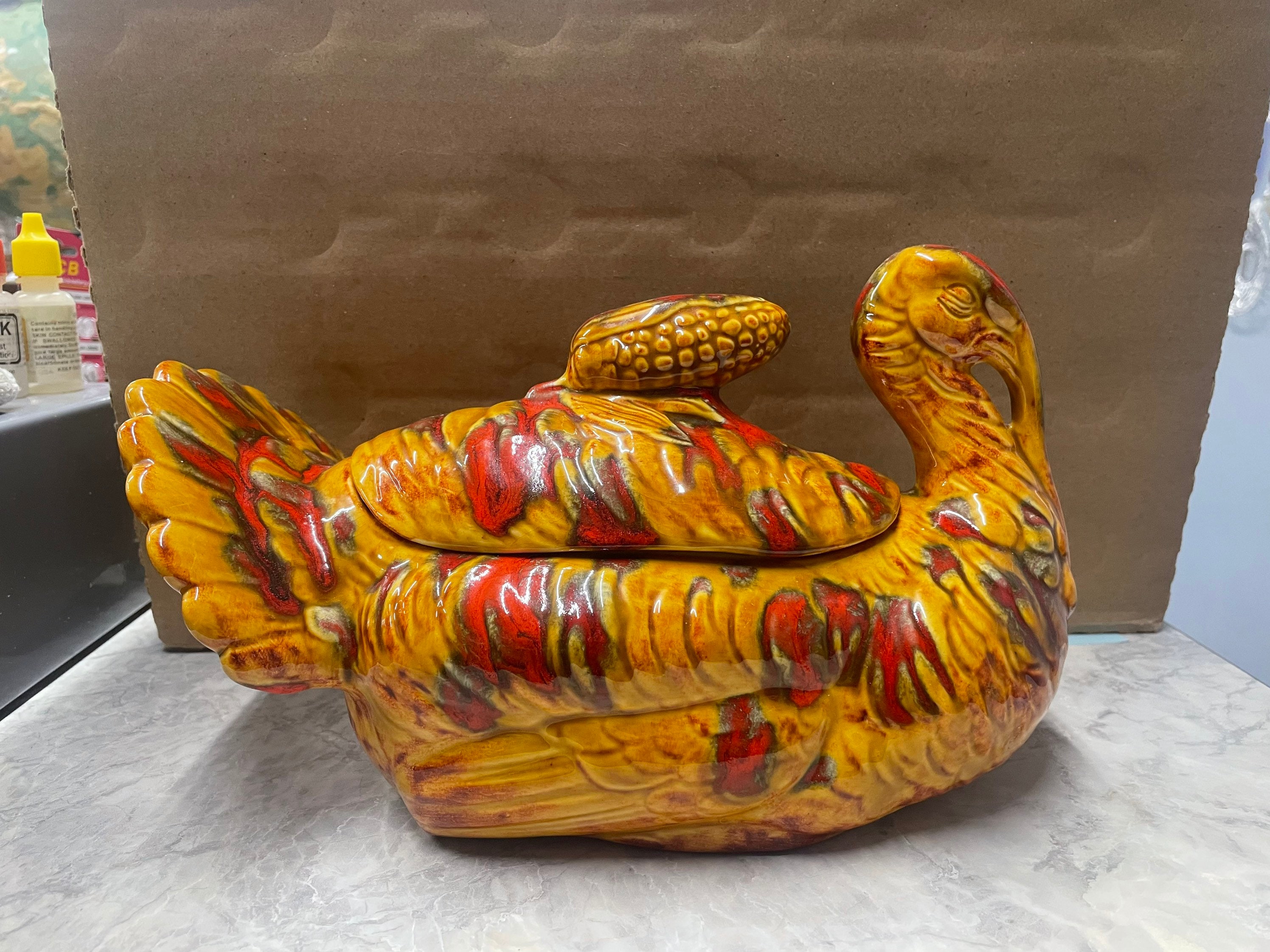 Vintage Pottery Turkey Tureen Thanksgiving 1970s Decor - Etsy