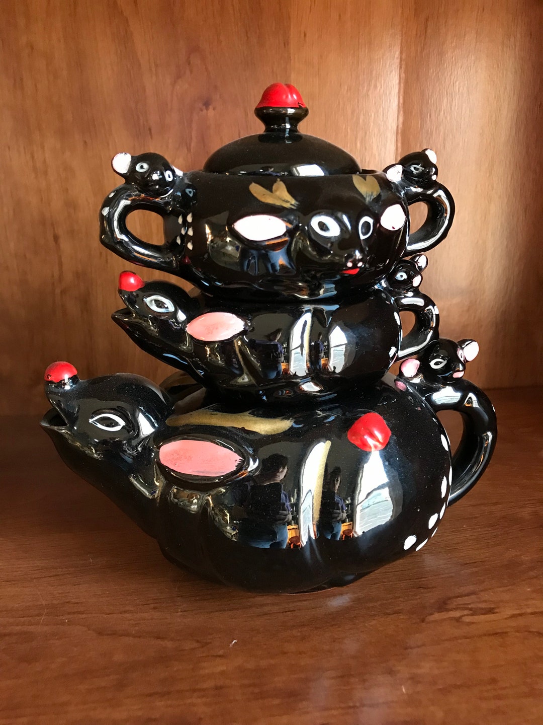 Redware Stacking Forest Creatures Ceramic Teapot Set - Etsy