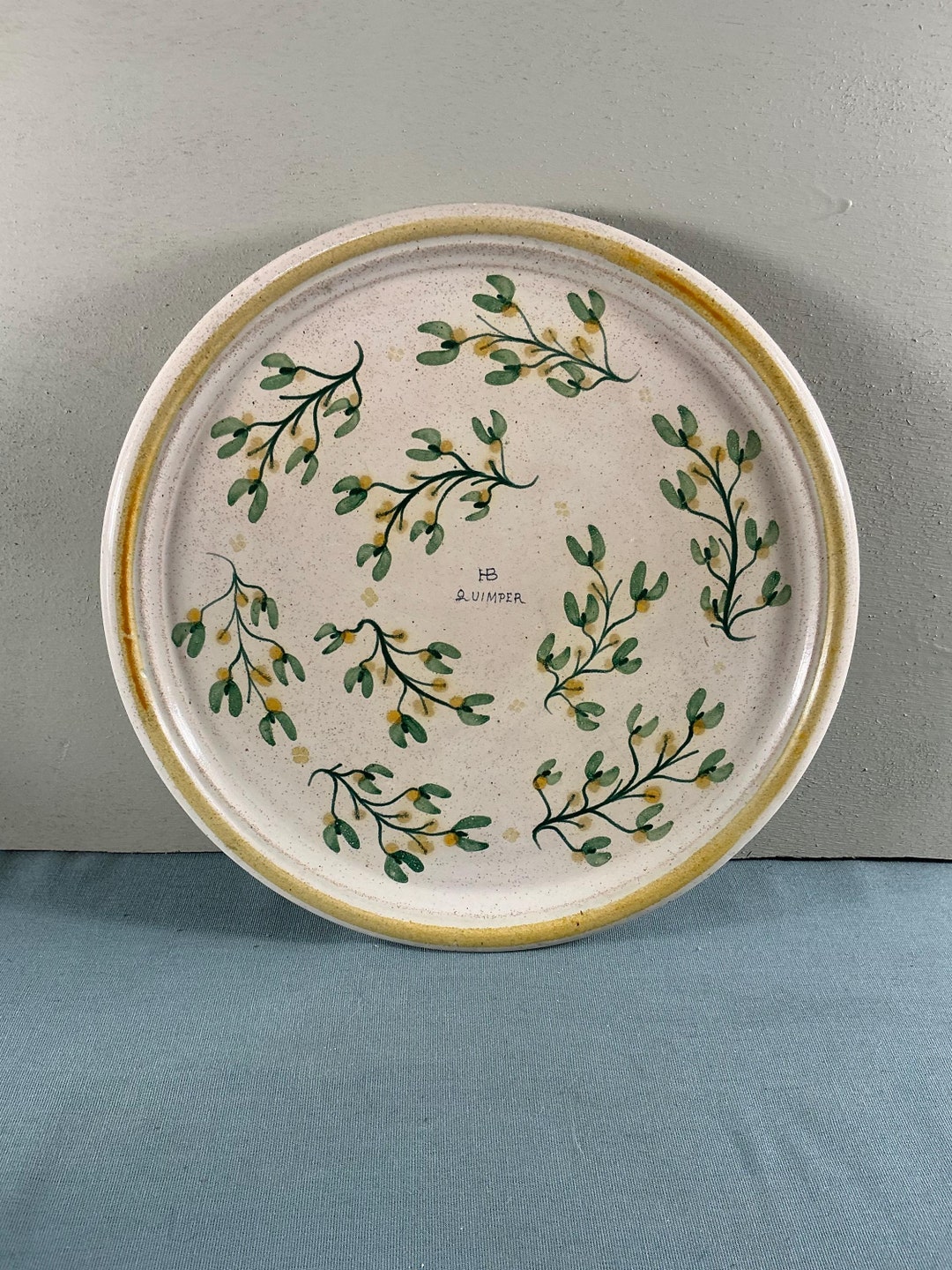 Very Rare HB Quimper Centre Plate or Platter Nearthenware Plate With ...