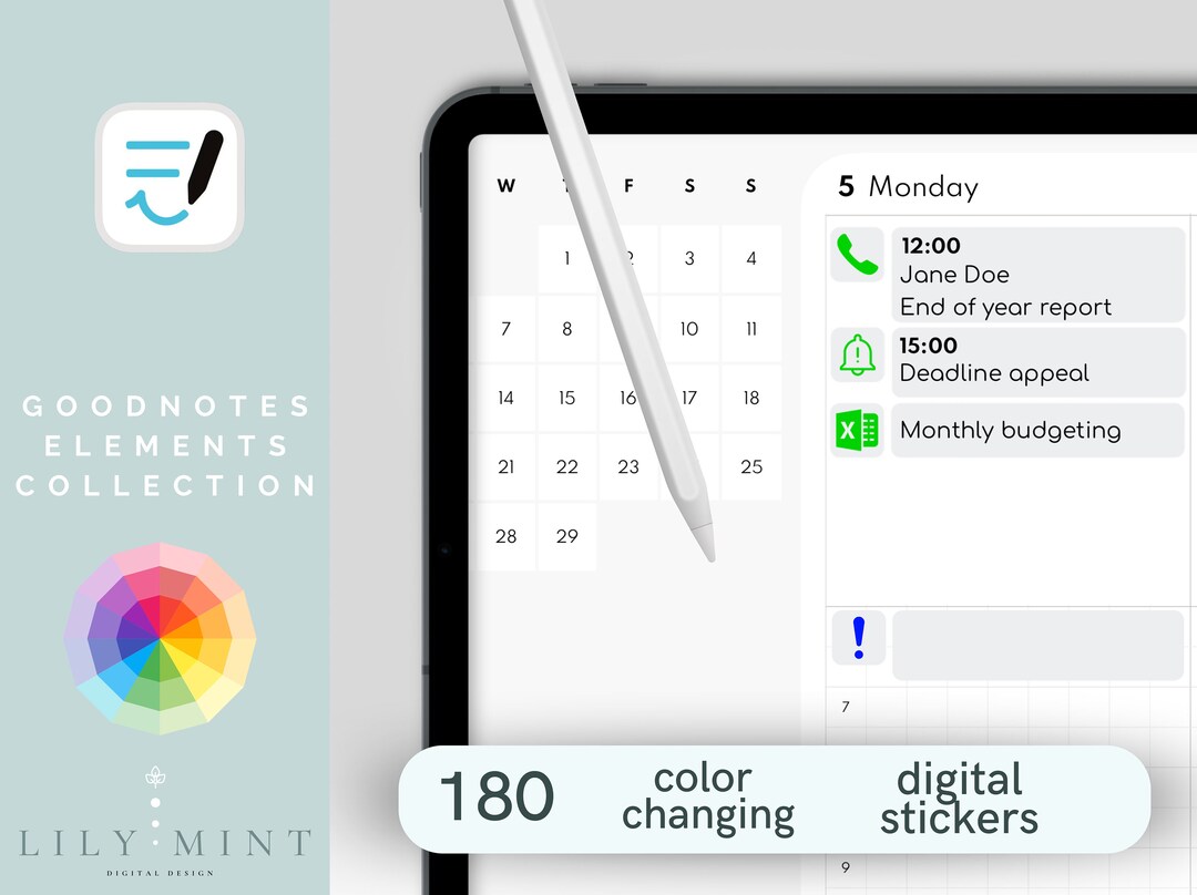 Goodnotes Elements Collection | Color Changing Digital Stickers ...