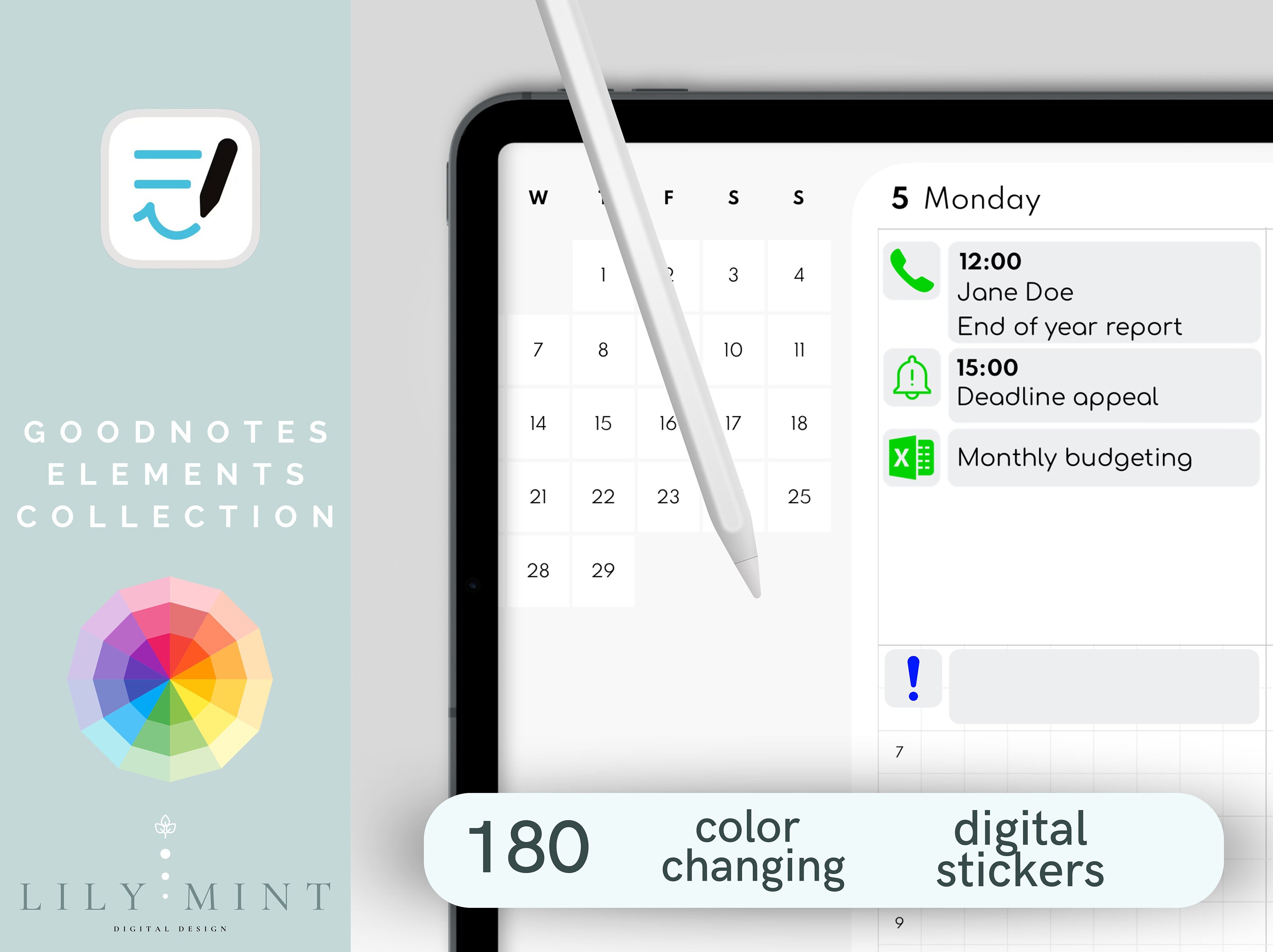 Goodnotes Elements Collection | Color Changing Digital Stickers ...