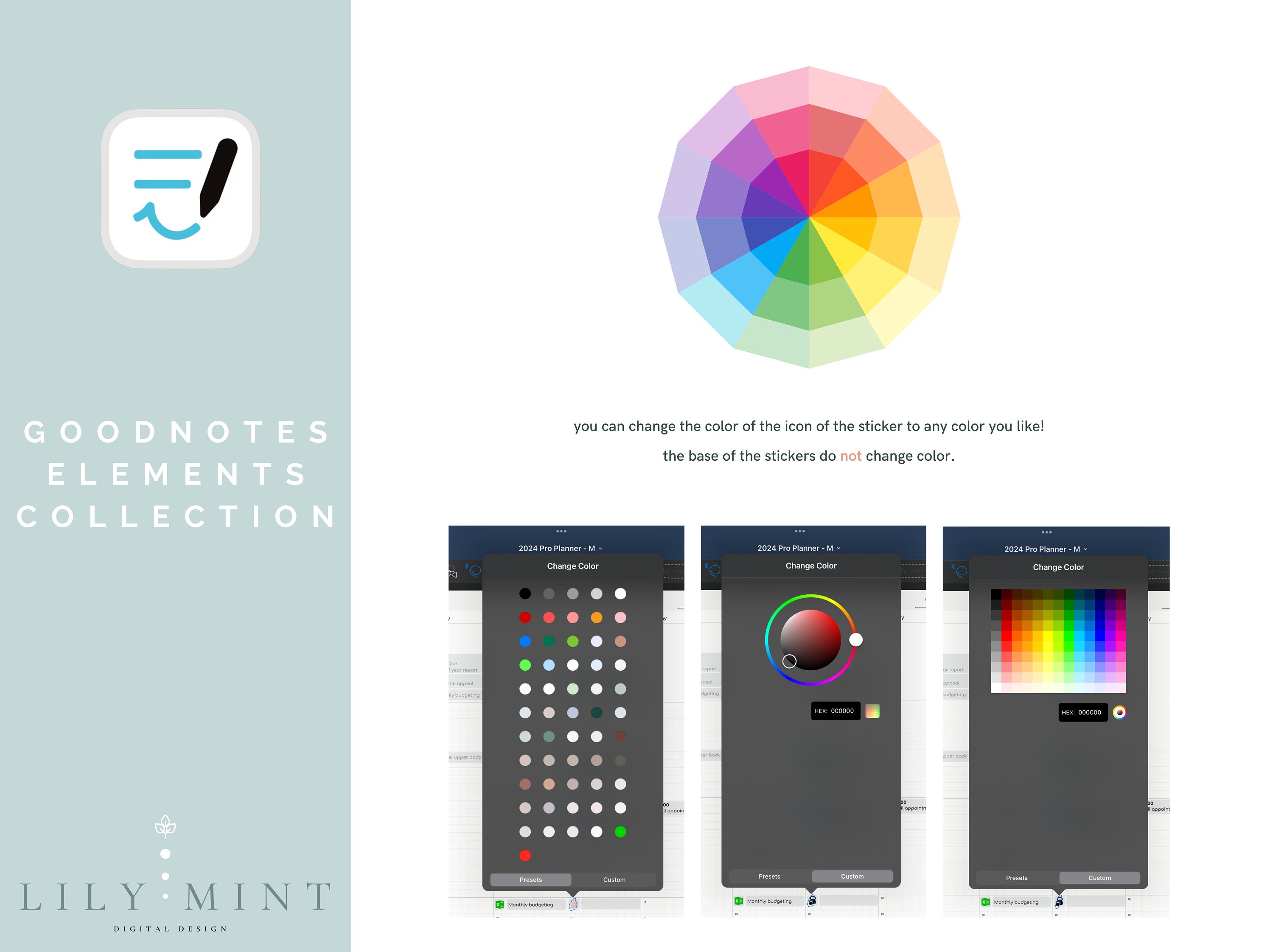 Goodnotes Elements Collection | Color Changing Digital Stickers ...