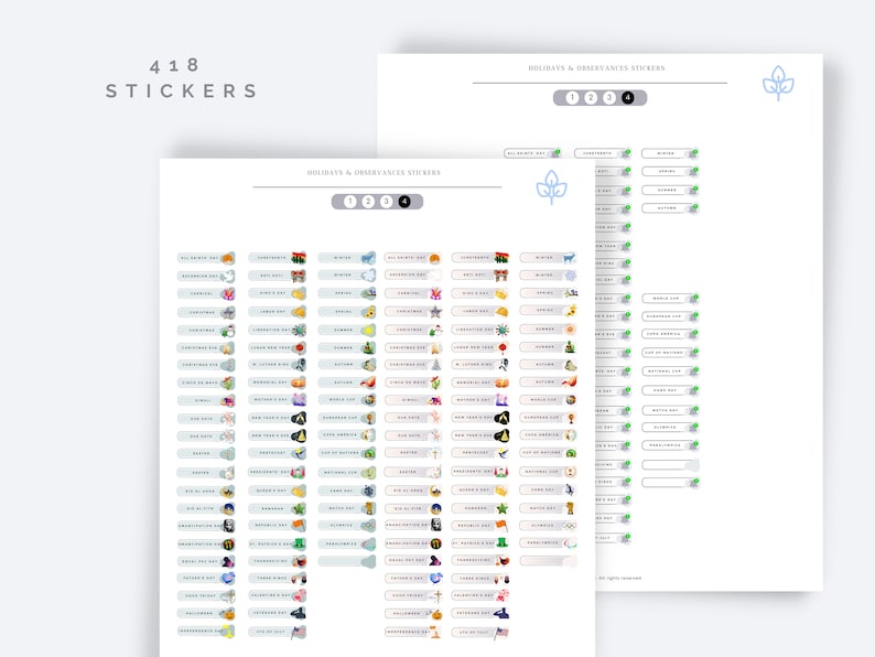 Holidays & Observances Digital Sticker Collection PNG Files Goodnotes ...