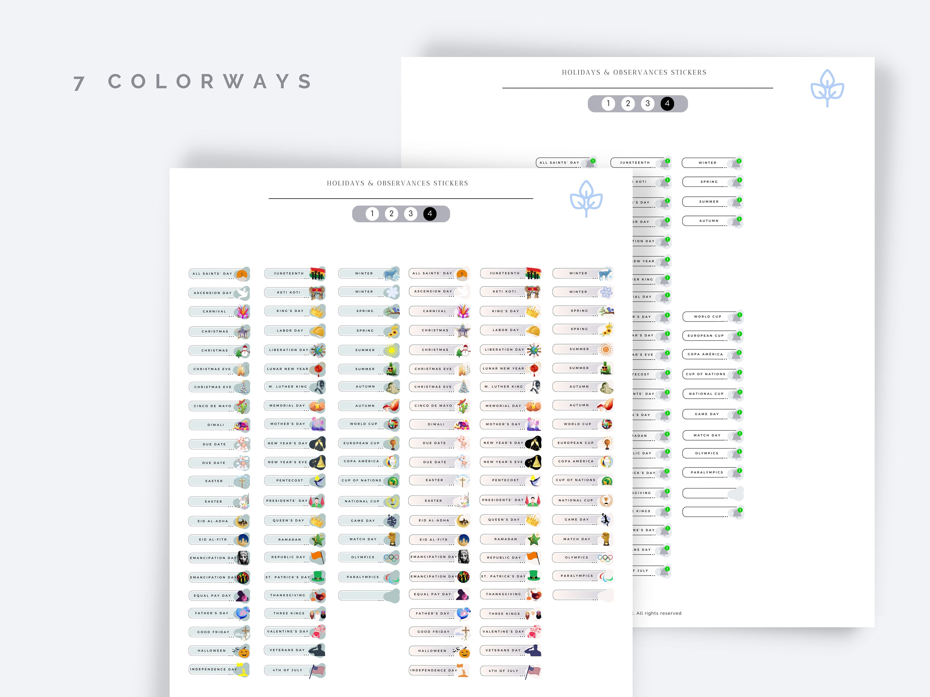 Holidays & Observances Digital Sticker Collection | PNG Files ...