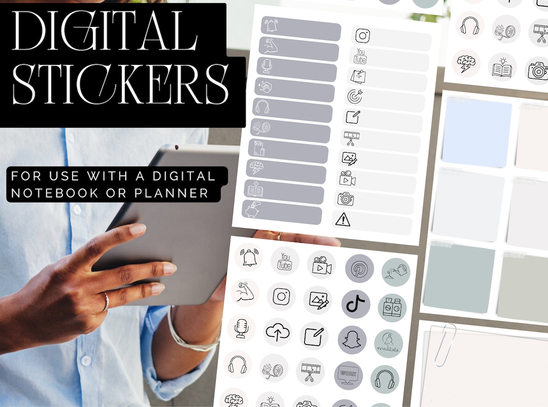 DIGITAL STICKERS | Stickerset With PNG Files for Ipad, Tablet ...