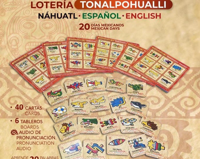 Nahuatl Loteria Aztec Lotería & Memory Card Game 2 in 1 Game Kit Bingo ...