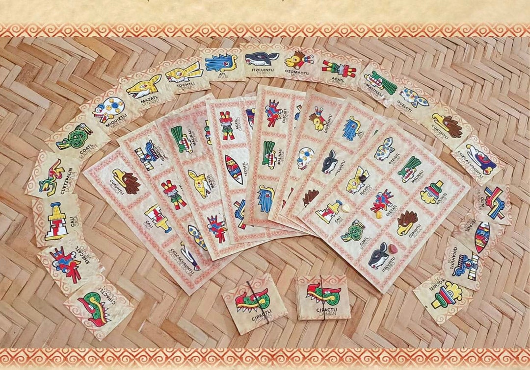 Nahuatl Loteria Aztec Lotería & Memory Card Game 2 in 1 Game Kit Bingo ...
