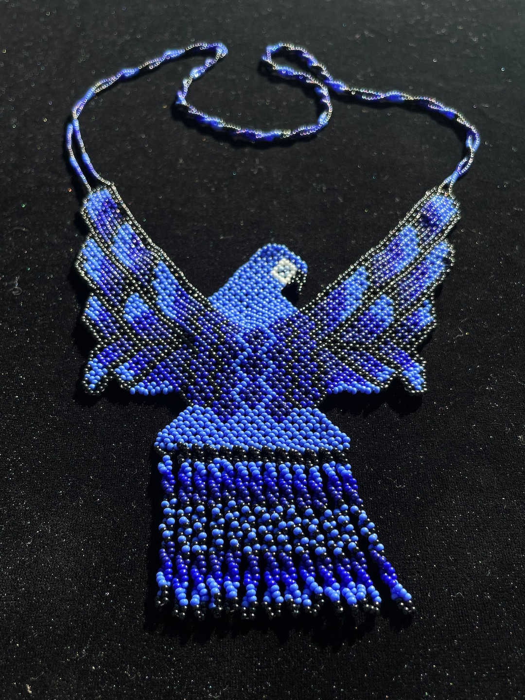 Wixarika Huichol Beaded Eagle Necklace Fair Trade Indigenous Jewelry Native Peyote Pattern Gift ...