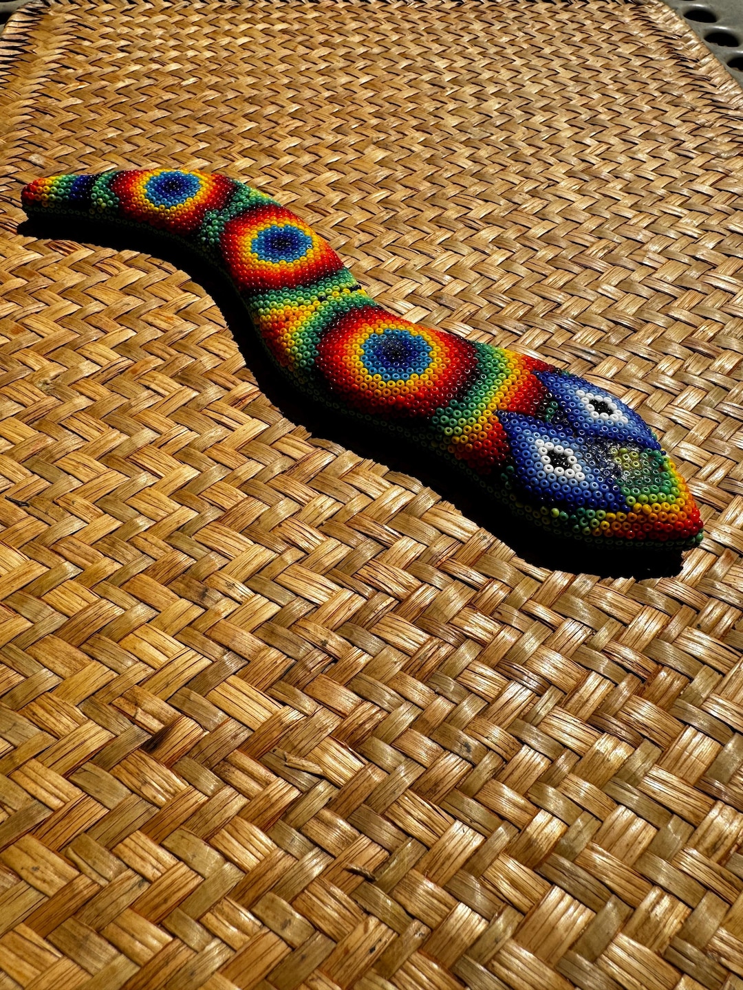 Beaded Huichol Indigenous Fair Trade Beaded Snake Sculpture Genuine ...