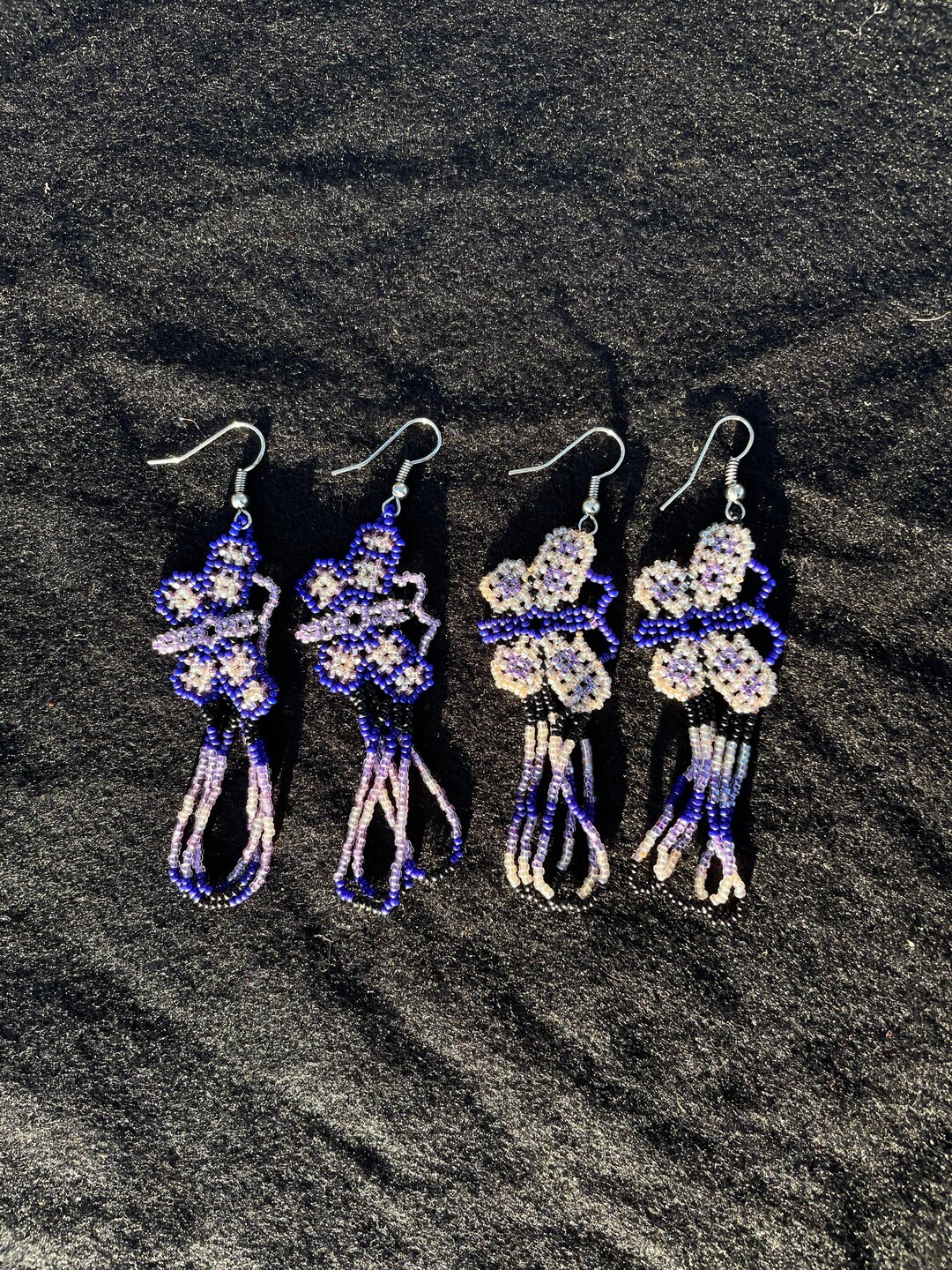 Wixarika Huichol Beaded Butterfly Earrings Genuine Huichol Made Native ...