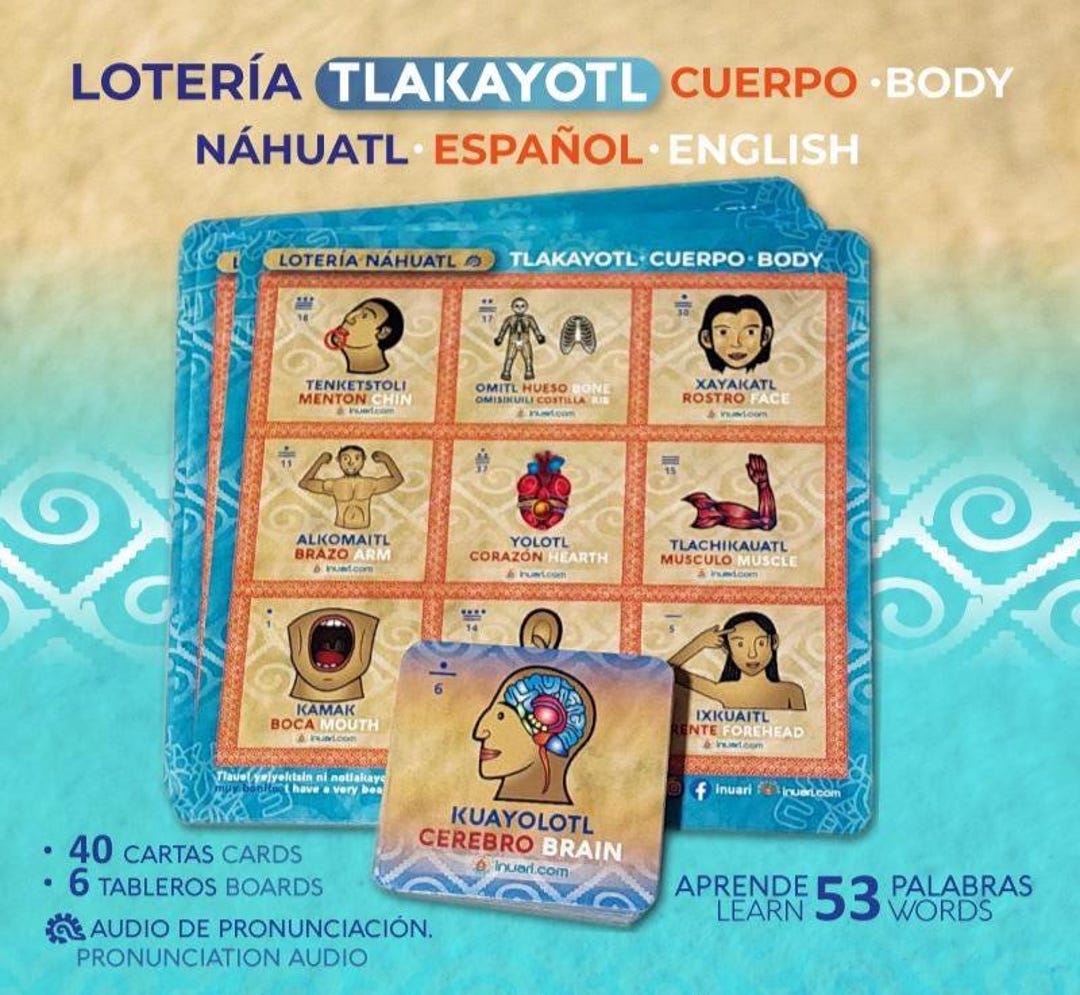 Nahuatl Loteria Body Parts Aztec Lotería & Memory Card Game 2 in 1 Game ...