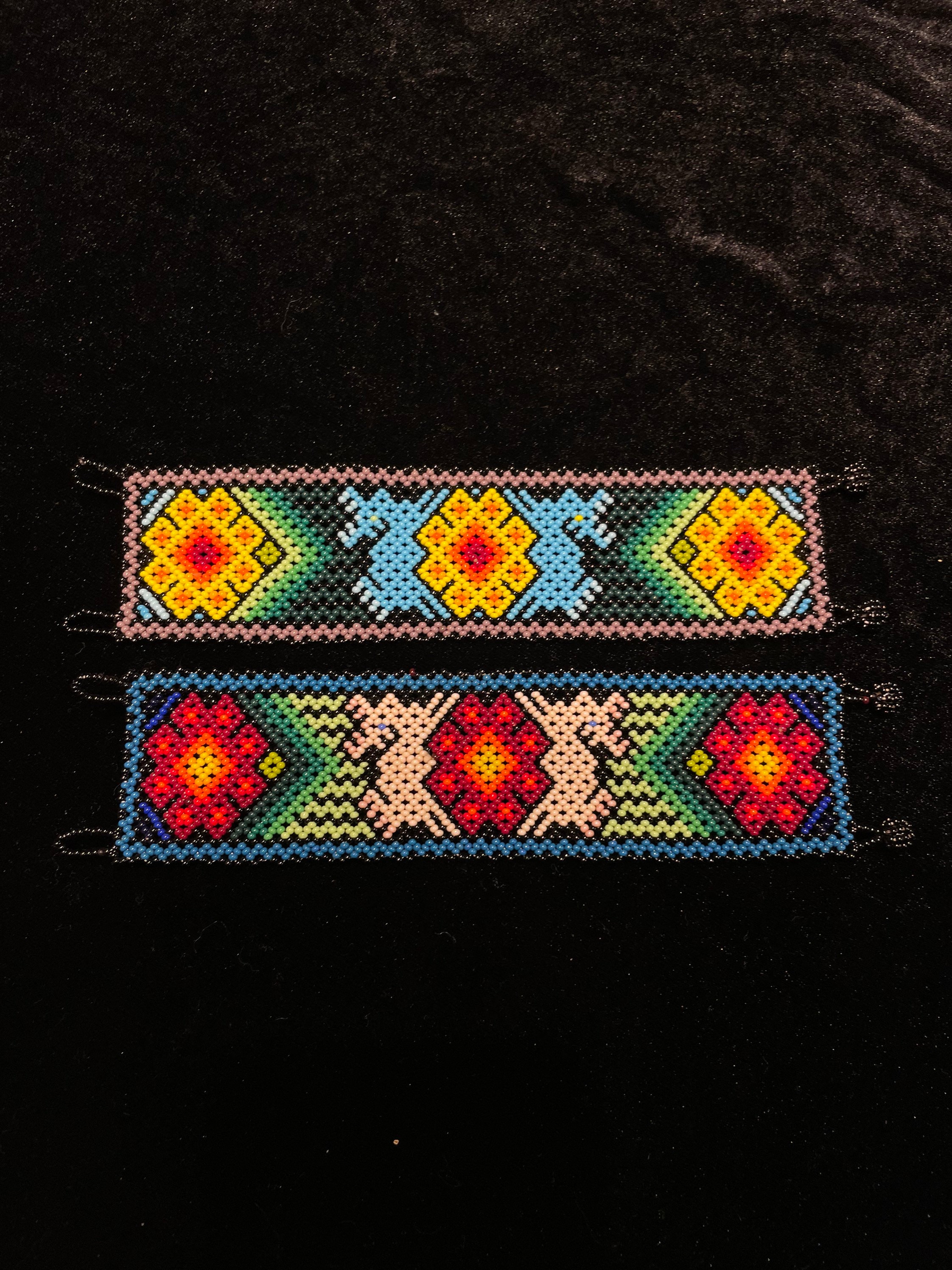 Wixarika Huichol Peyote Pattern Beaded Bracelet Genuine - Etsy