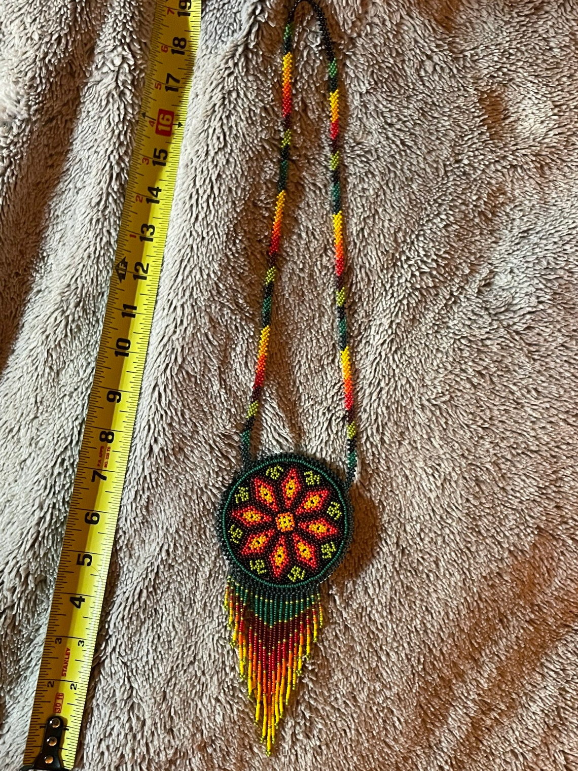 Wixarika Huichol Beaded Medicine Pouch Necklace Medallion - Etsy